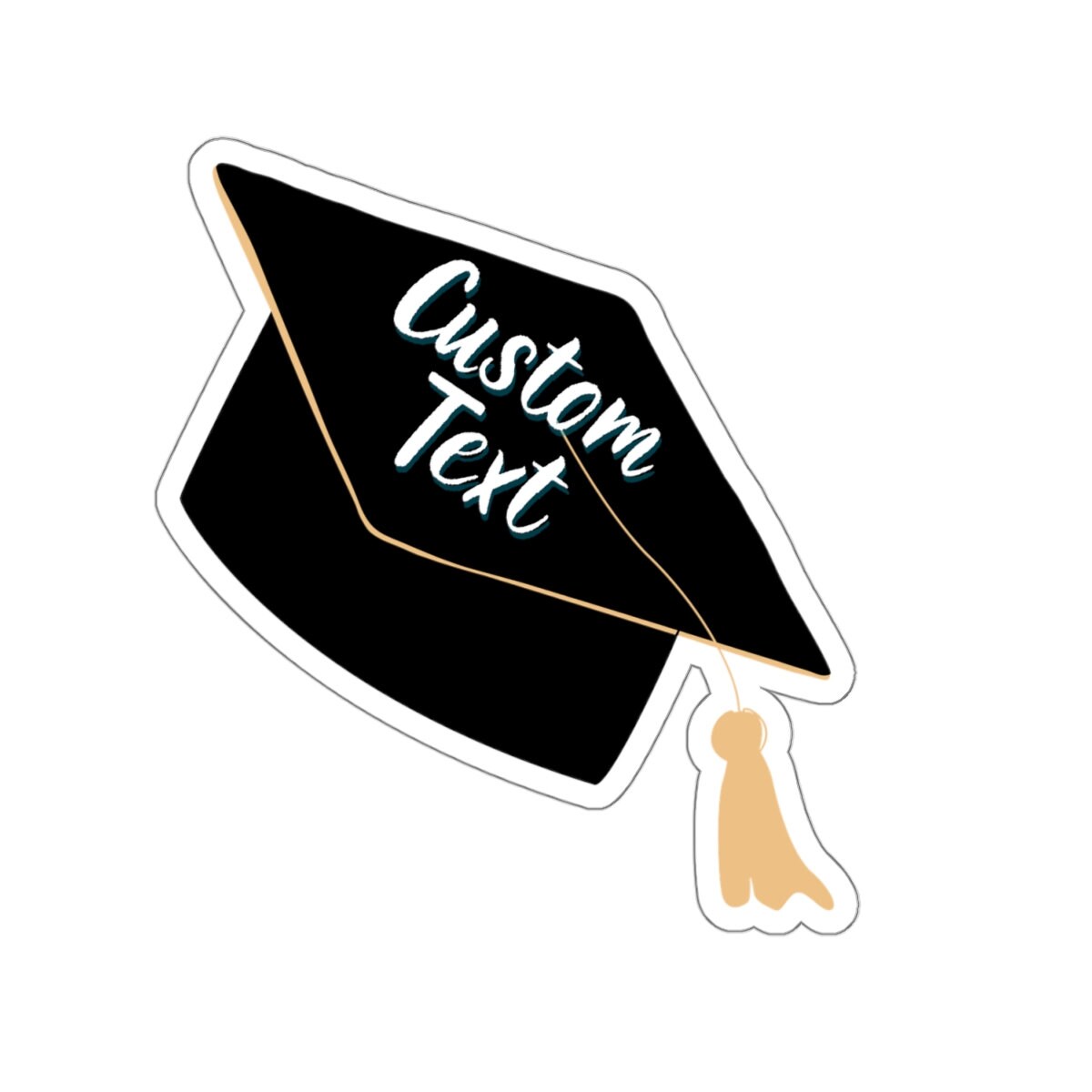 Personalize Graduation Cap Sticker, Personalize Text, Grad Hat Senior ...