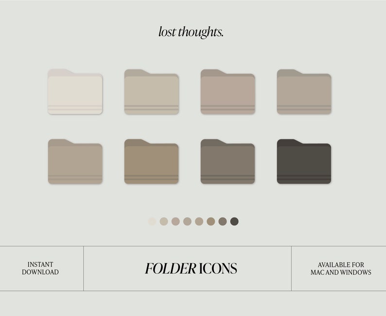 Desktop Folder Icons for Mac & Windows Aesthetic Organizing Icons ...