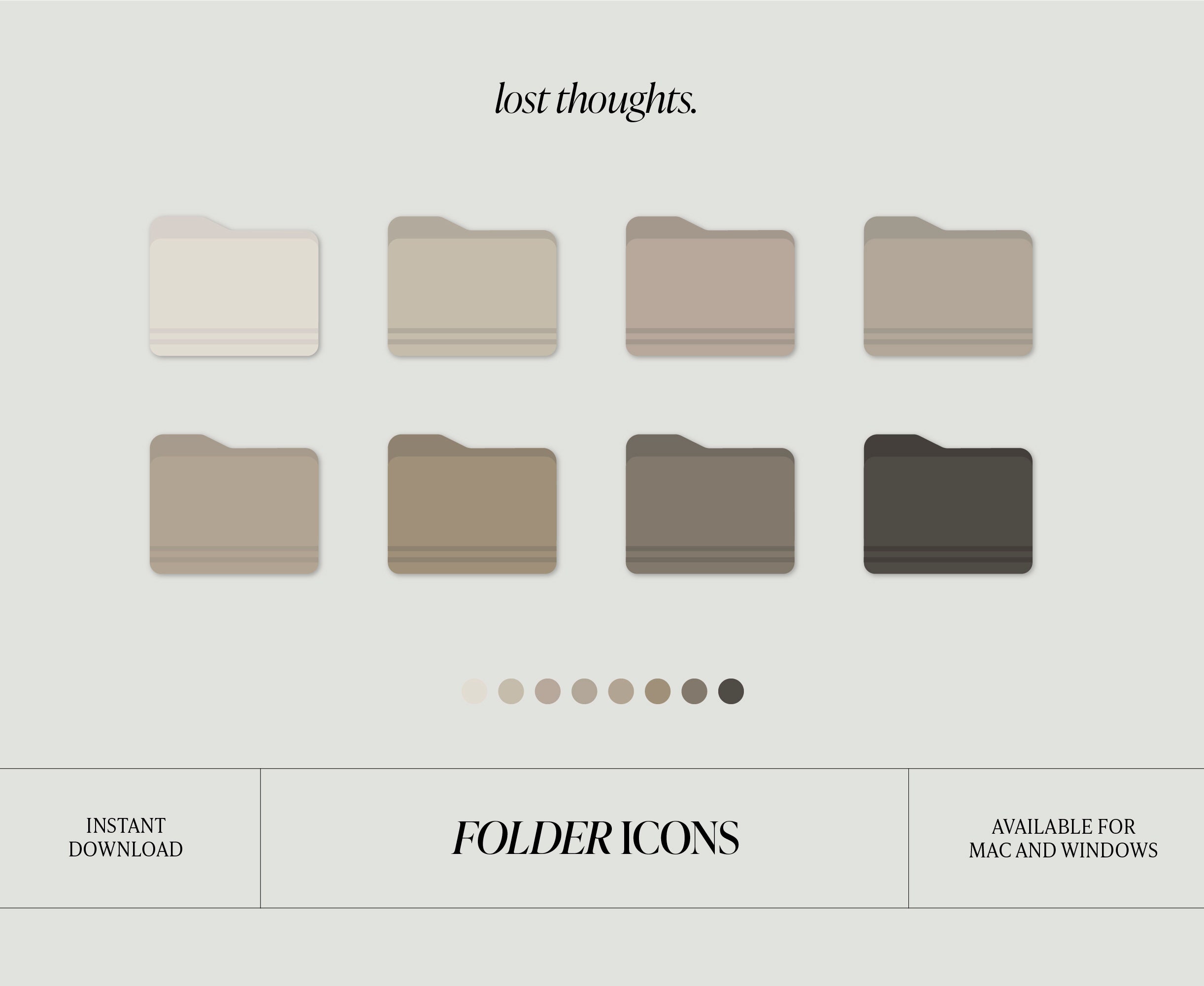 Desktop Folder Icons for Mac & Windows | Aesthetic Organizing Icons ...