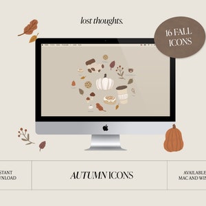 FALL Desktop Folder Icons for Mac & Windows | Aesthetic Organizing ...