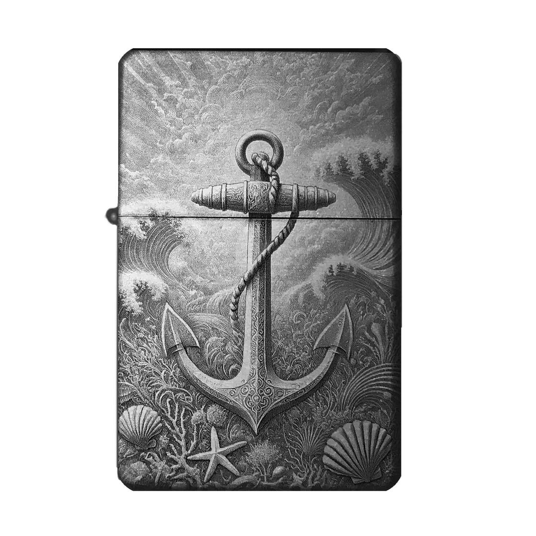 Lighter With Anchor Engraving – Maritime Gift, Nautical Design With ...
