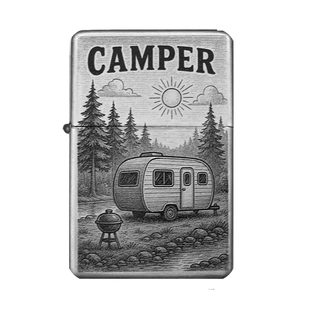Camper Lighter With Caravan Engraving – Camping Motif for Outdoor Fans ...