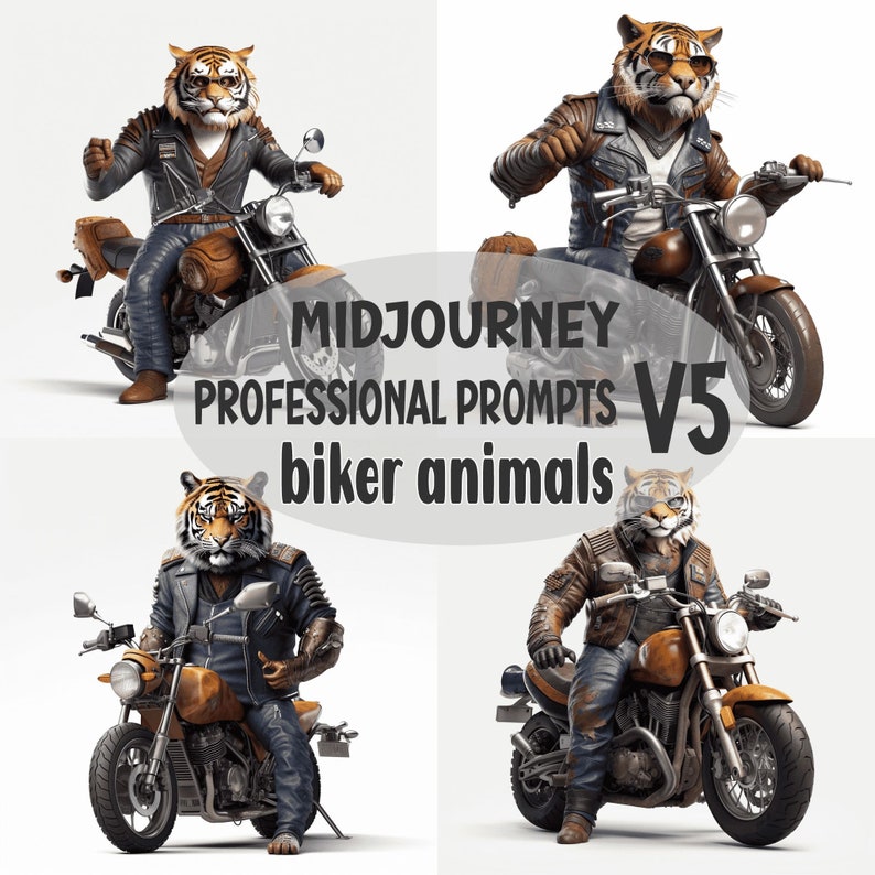Midjourney Prompt Biker Animals 3D Cartoon Character - Etsy