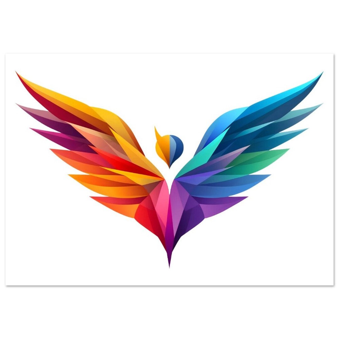 Stylized Symbol of Hope Bird in the Colors of the Rainbow - Etsy