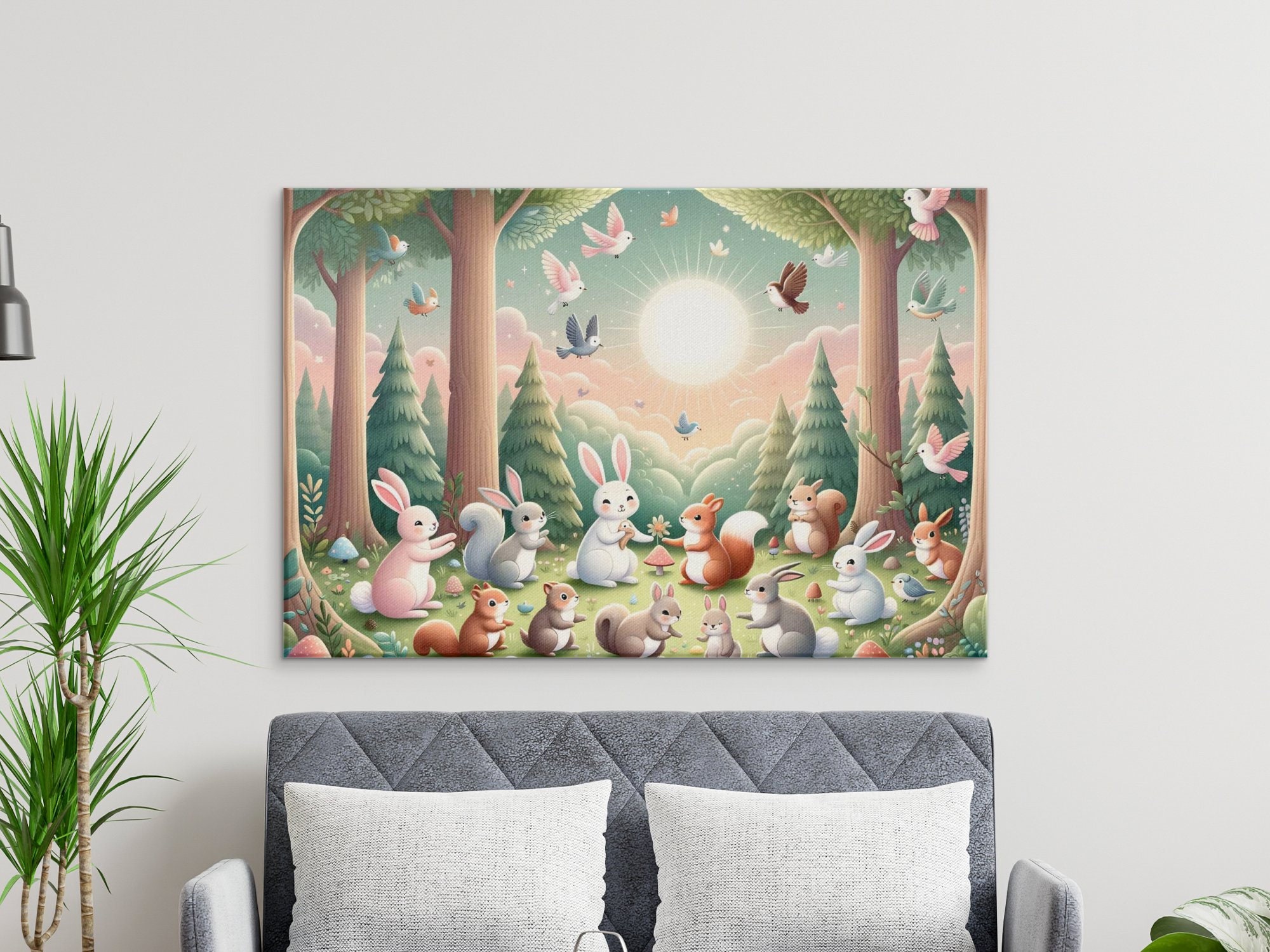 Magical Forest Day With Animal Friends Play Socializing Children's Room ...