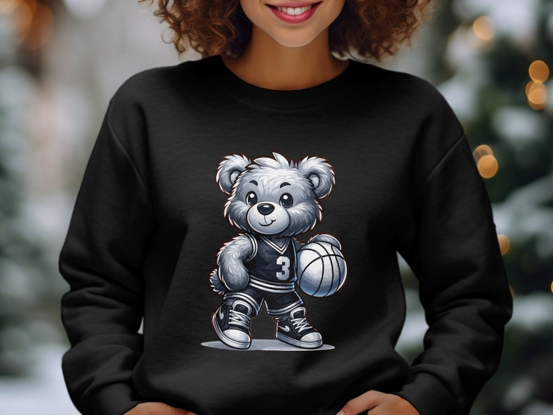 Cute Teddy Bear Sticker, Basketball Player, Jersey, SVG & PNG, Notebook ...