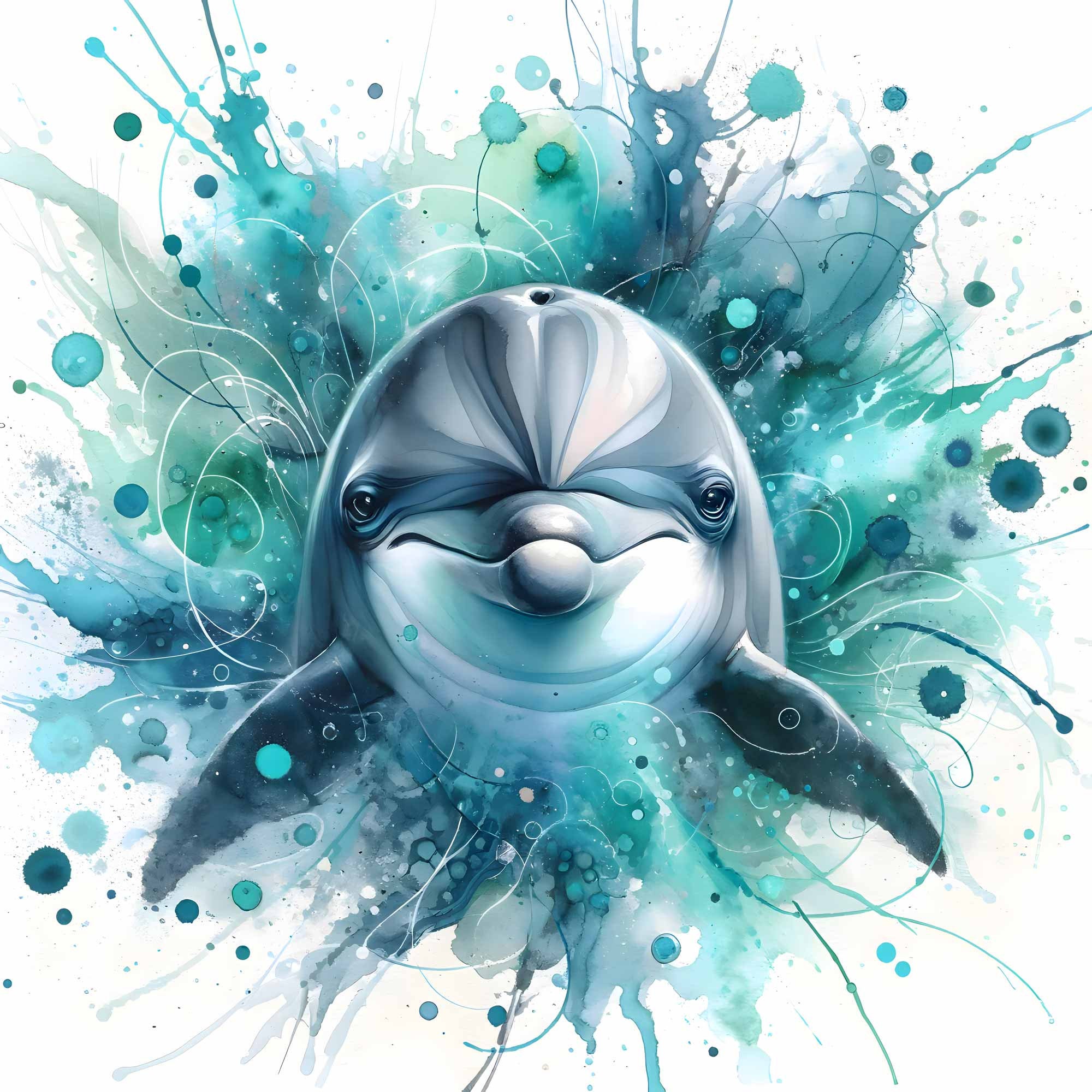 3-piece Dolphin Watercolor Poster Set | Dolphins in the Sea | Seascapes ...