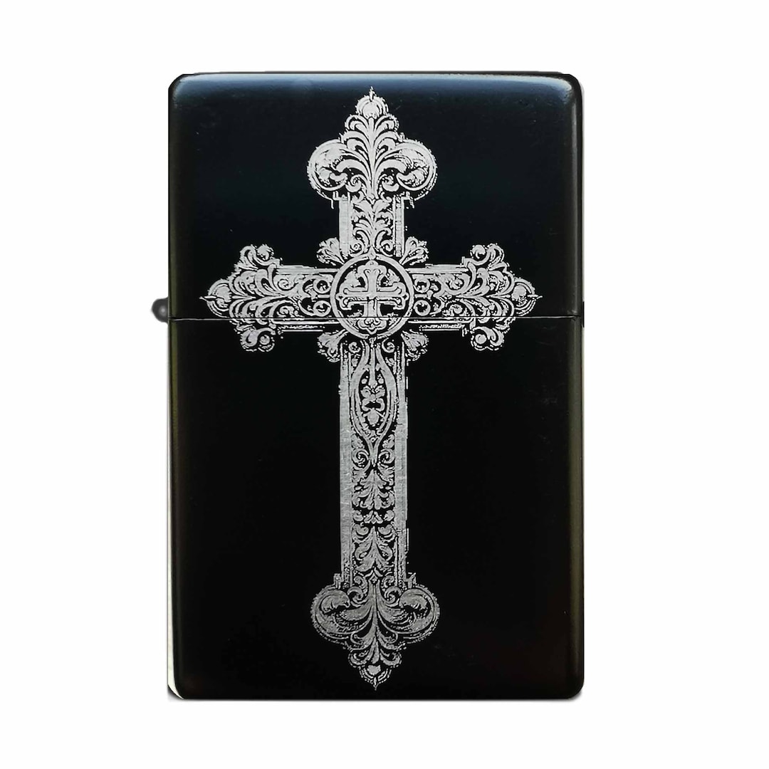 Cross Lighter No1 With Engraving Personalized Religious Symbol Lineart ...