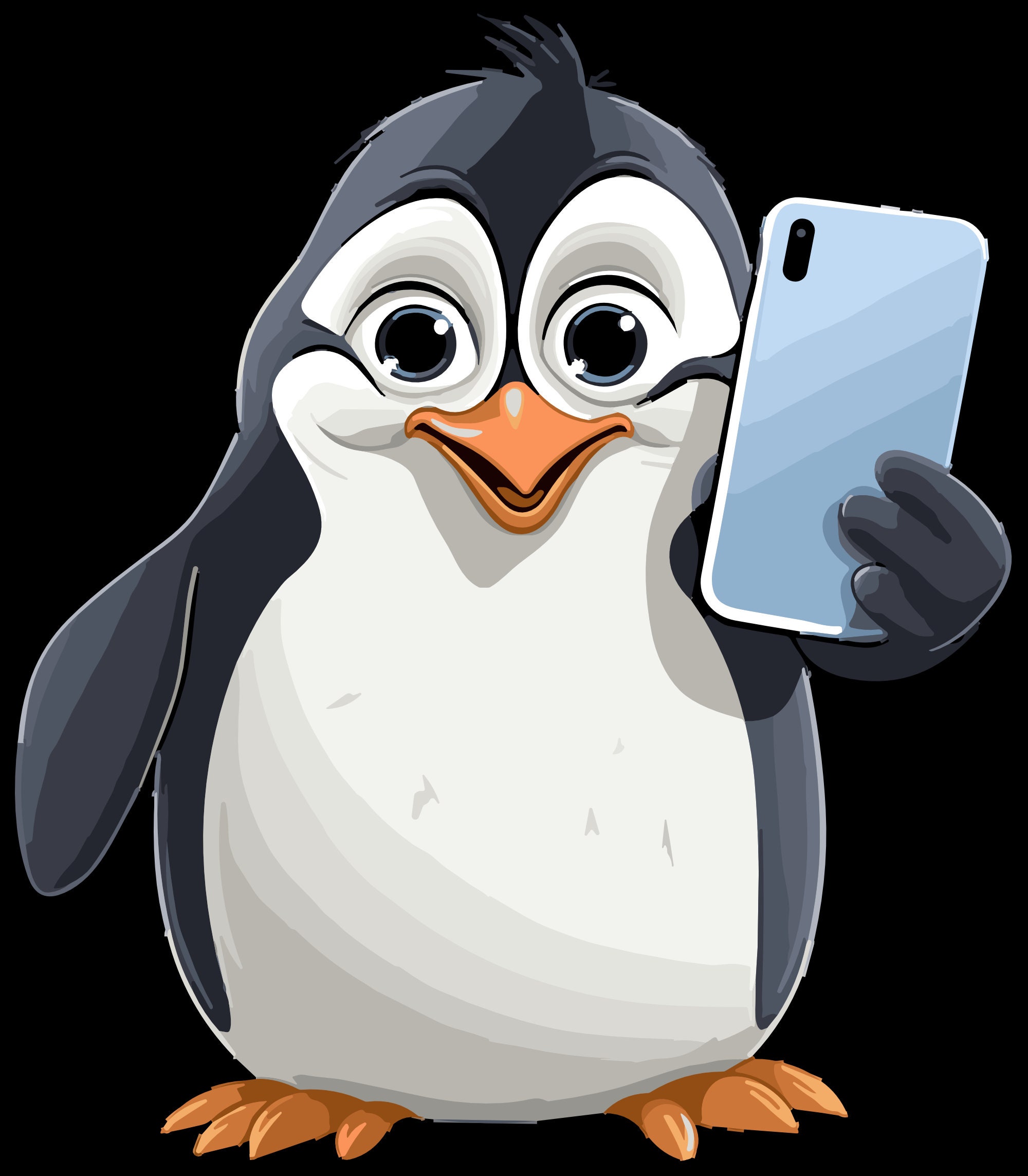 Digital Penguin Smartphone Sticker, SVG & PNG, Notebook, Scrapbooks ...