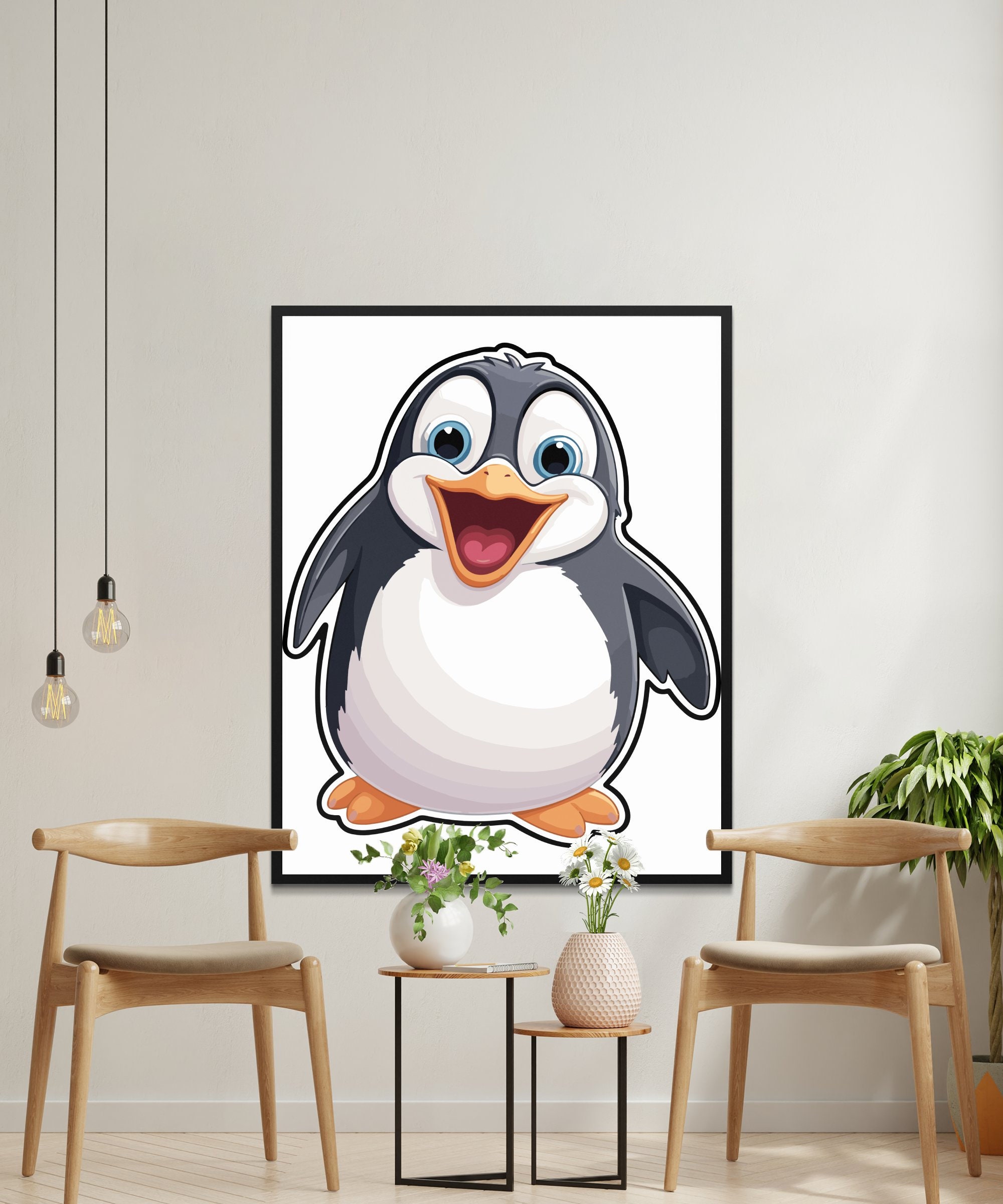 Digital Penguin Sticker, Laugh Happy, SVG & PNG, Notebook Scrapbooks ...