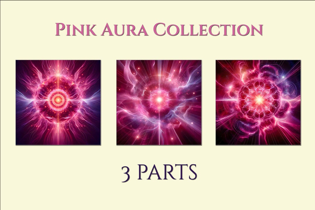 Pink 3-piece Aura Symbol Art Set | Esoteric Pink Radiance | Mystical ...