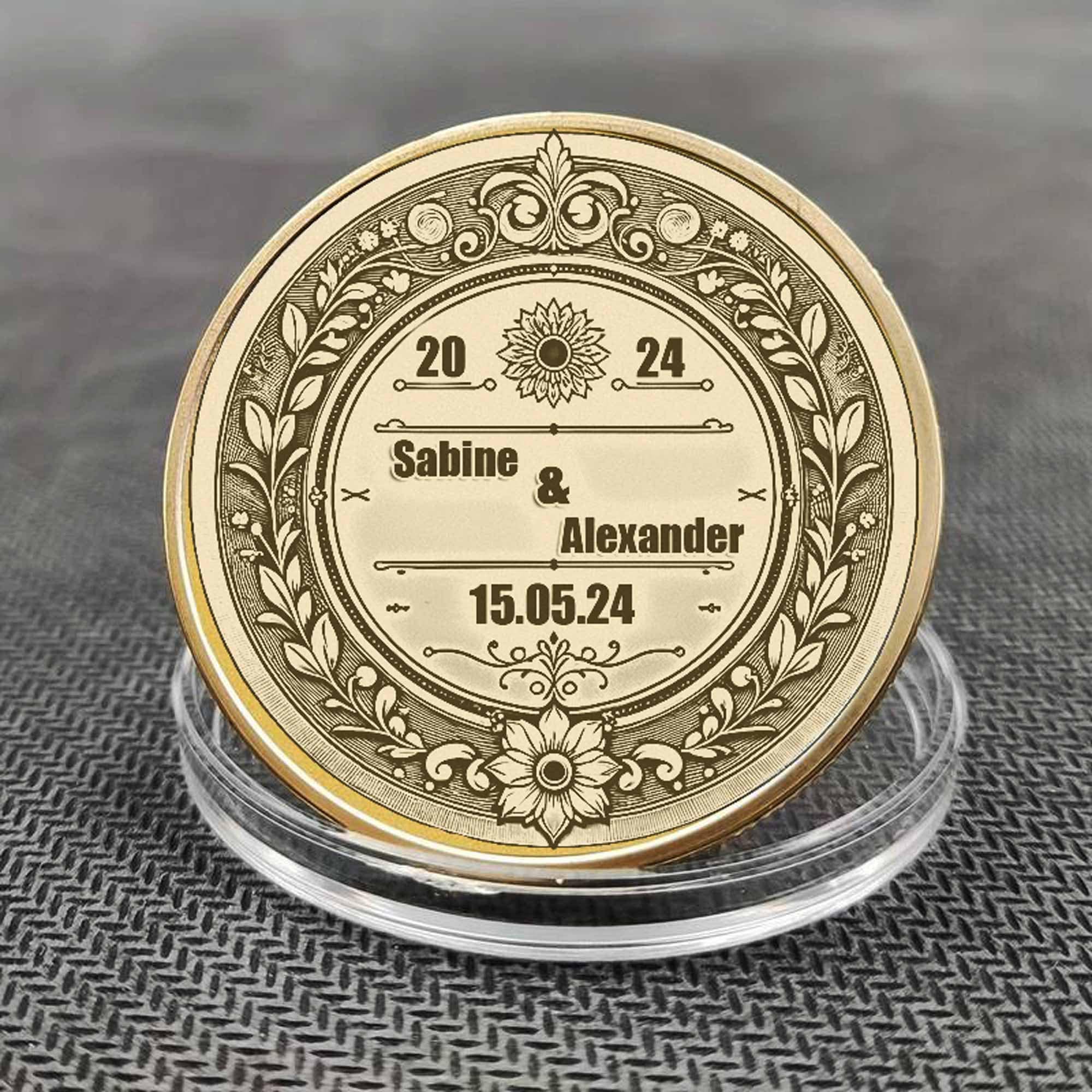 Wedding Coin Gift Idea Engagement Wedding Personalized Coin Anniversary ...