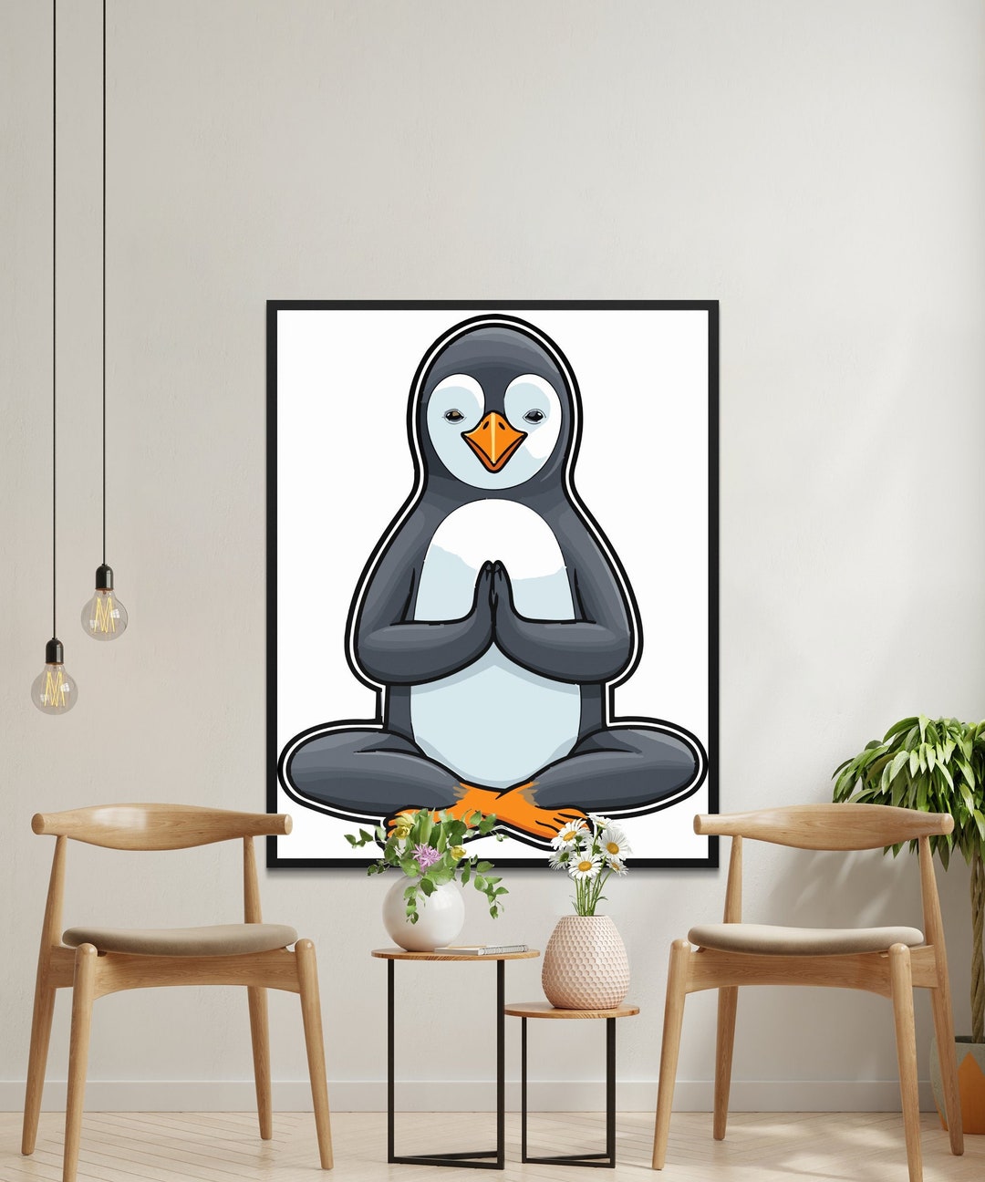 Digital Penguin Sticker, Yoga Pose, SVG & PNG, Notebook, Scrapbooks ...