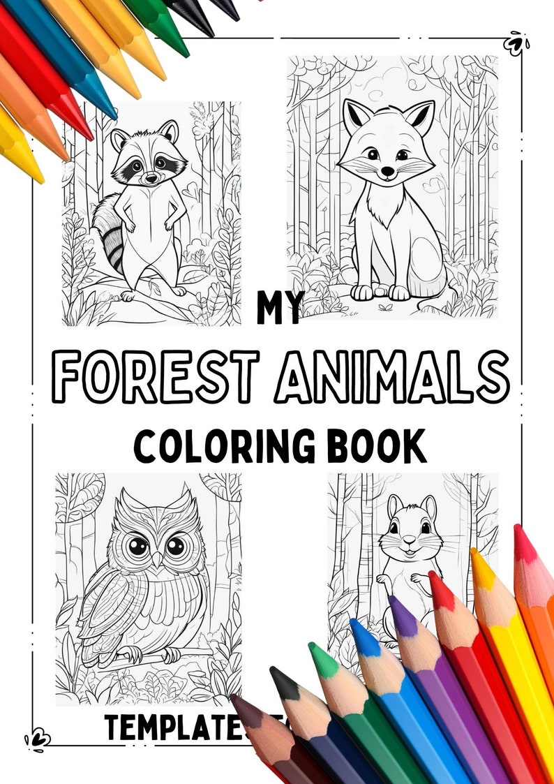 26x Forest Animals Coloring Pages for Children, Animals Forest ...