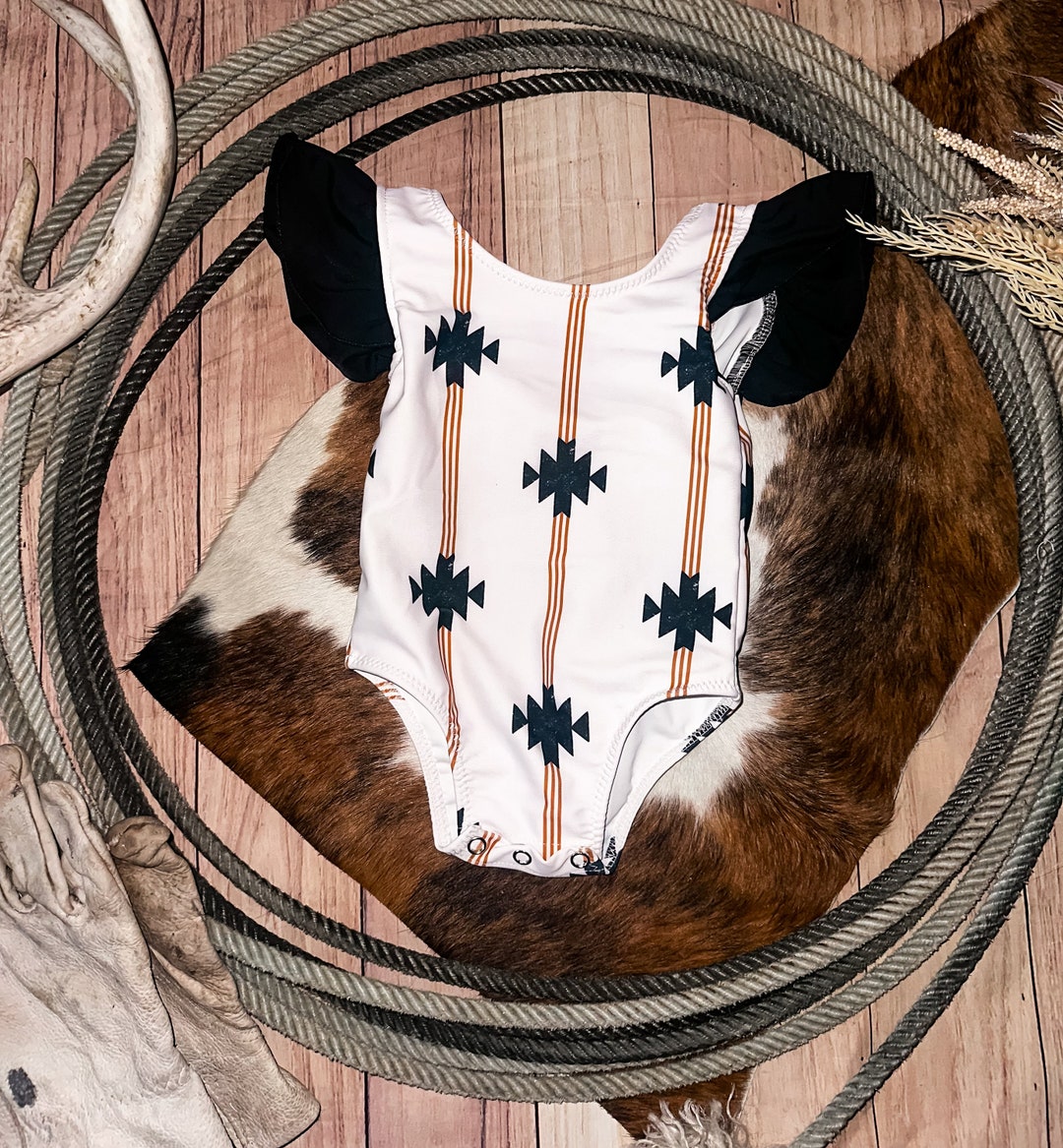 Neutral Aztec One Piece Bow Swimsuit - Etsy