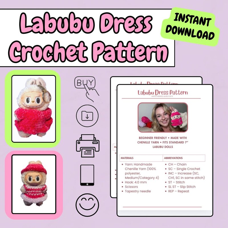 Labubu Clothing Patterns - Etsy
