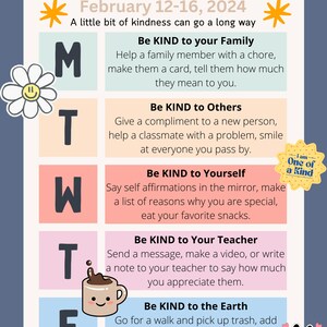 Kindness Week Printable for School or Home updated - Etsy UK