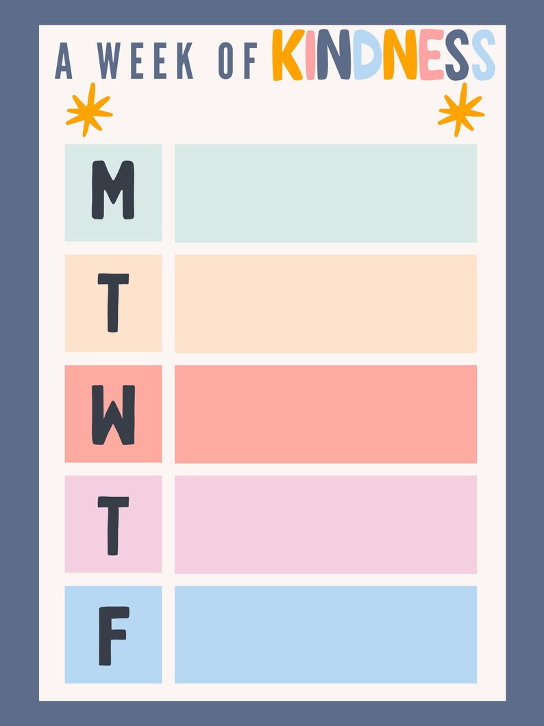 Kindness Week Printable for School or Home updated - Etsy UK