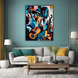 Jazz Music Themed Art Canvas Wall Art Print Colorful Abstract Soulful ...