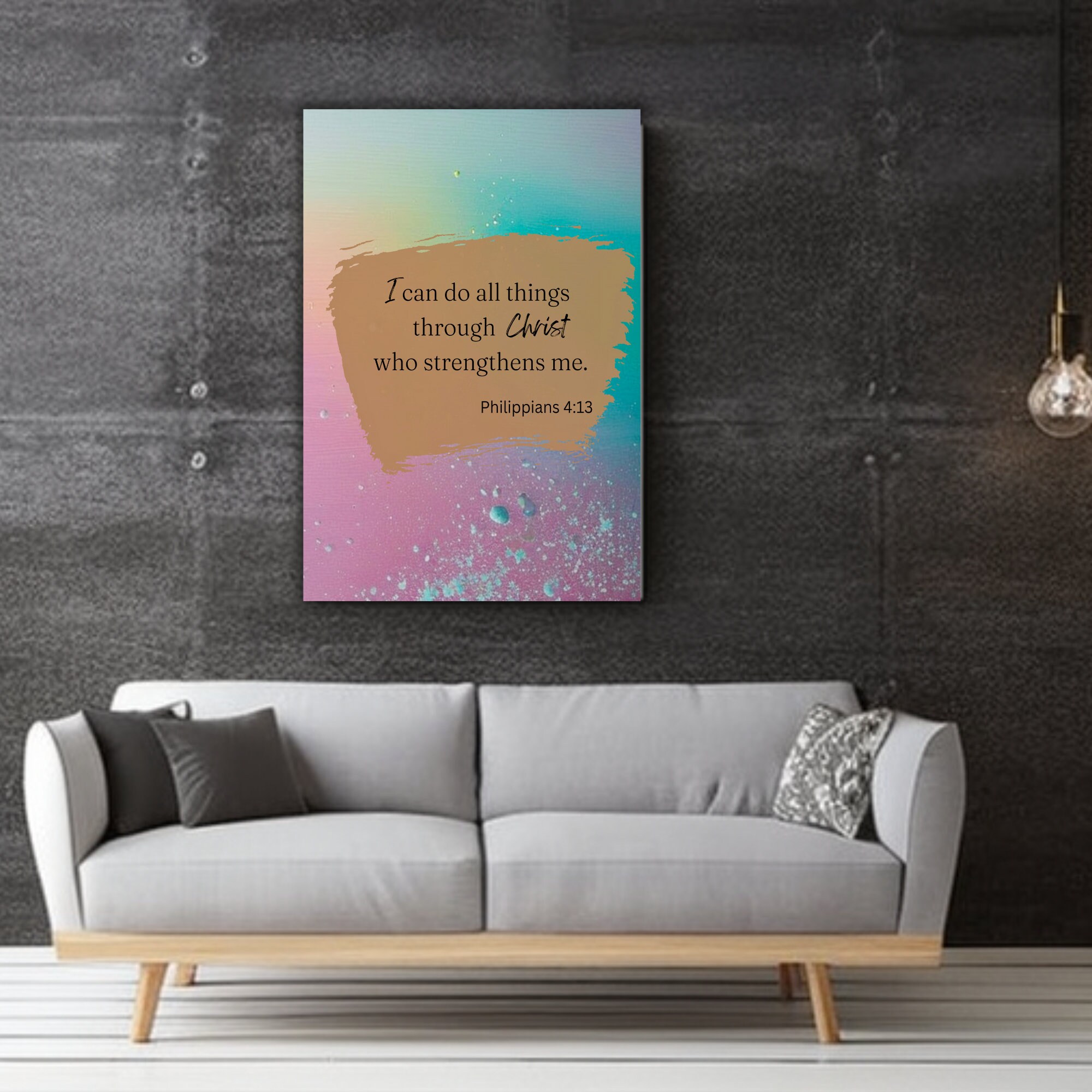 Bible Verse Pastel Canvas Wall Art Abstract Wall Art Bible Verse Living ...