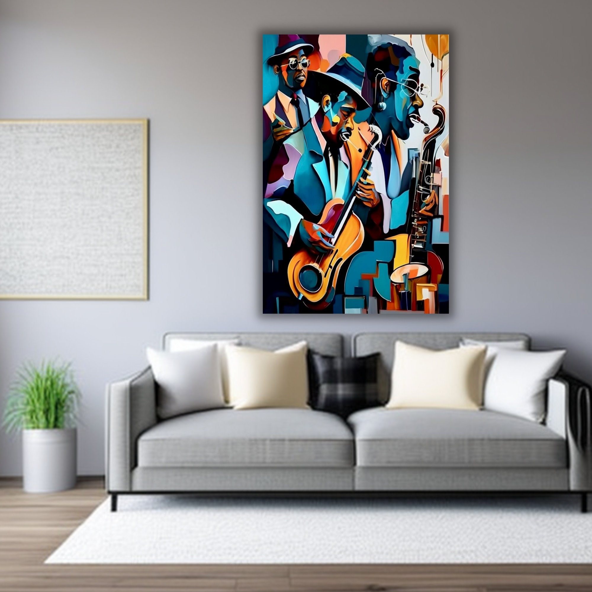 Jazz Music Themed Art Canvas Wall Art Print Colorful Abstract Soulful ...