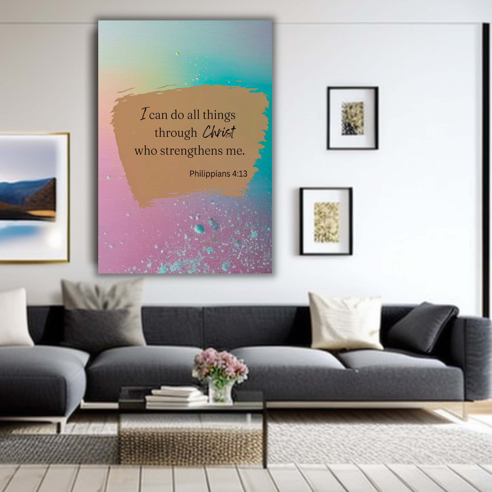 Bible Verse Pastel Canvas Wall Art Abstract Wall Art Bible Verse Living ...