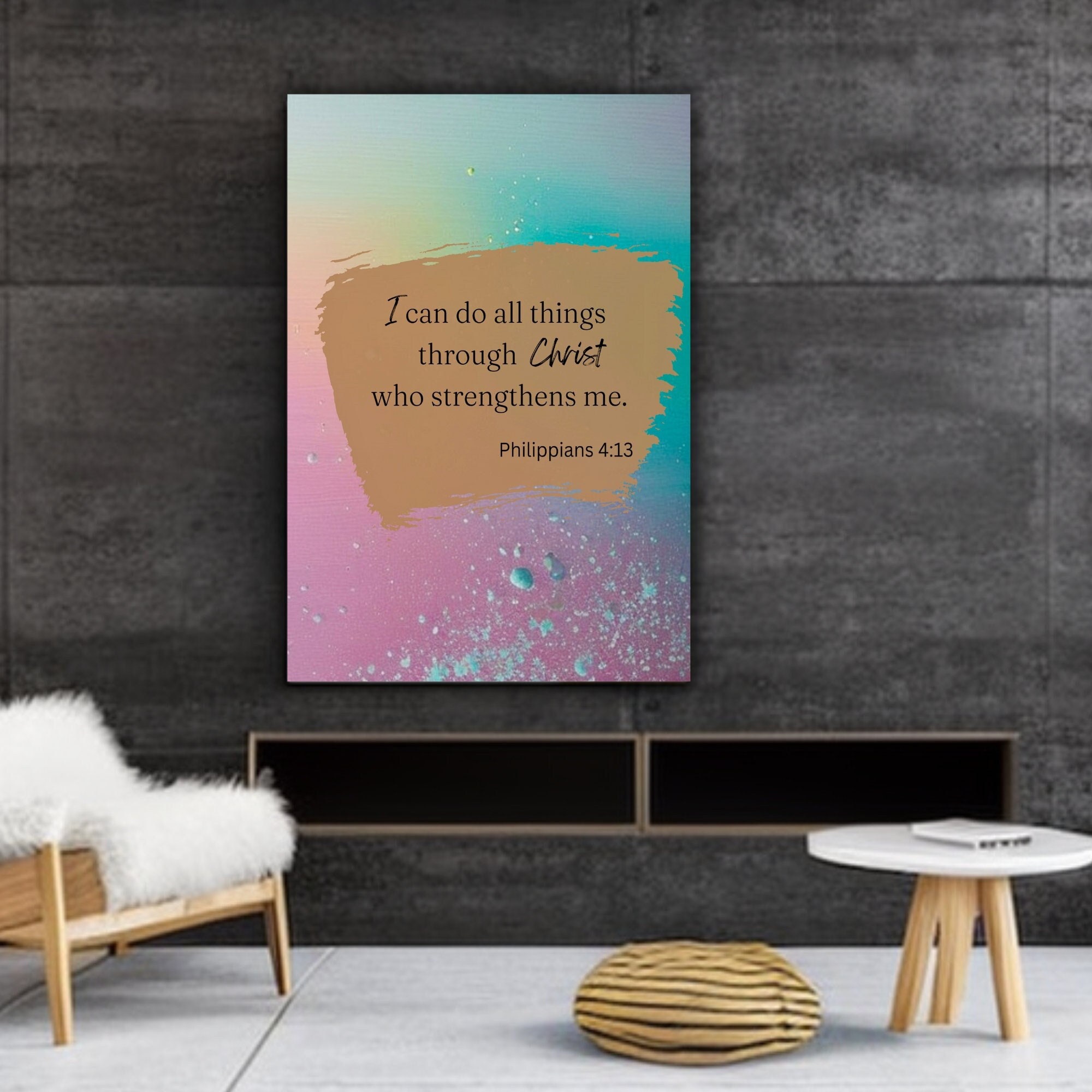 Bible Verse Pastel Canvas Wall Art Abstract Wall Art Bible Verse Living ...