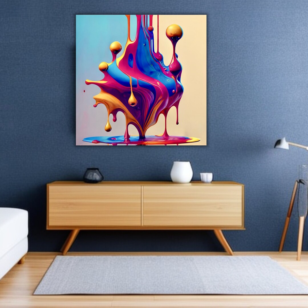 Wall Art Paint Drip Abstract Wall Art Vibrant Colours Concept Eye ...