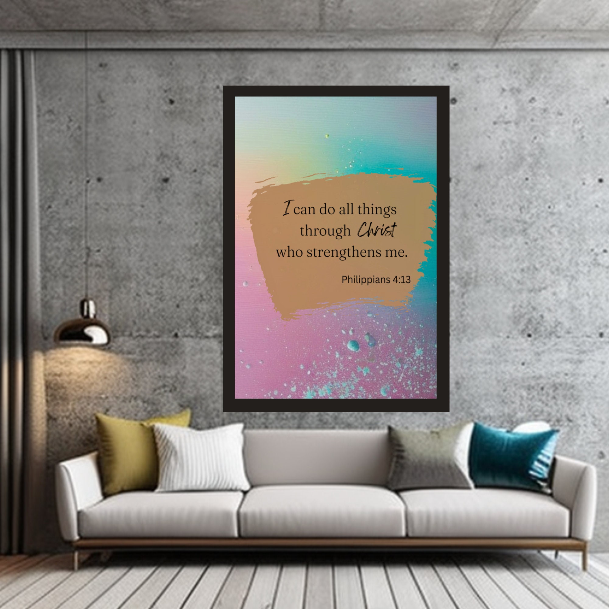 Bible Verse Pastel Canvas Wall Art Abstract Wall Art Bible Verse Living ...