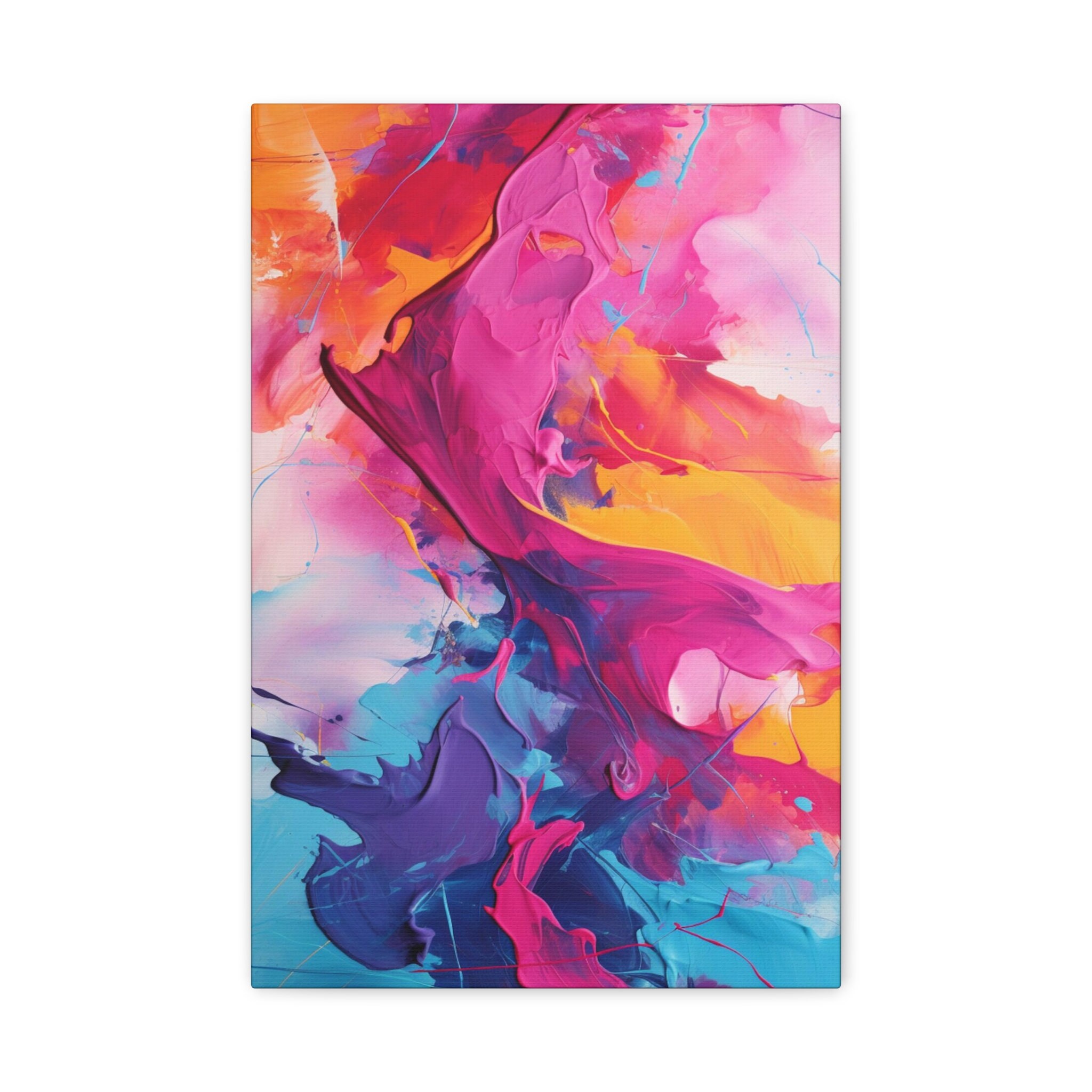 Paint Splash Mix Abstract Wall Art Colorful Unique Canvas - Etsy