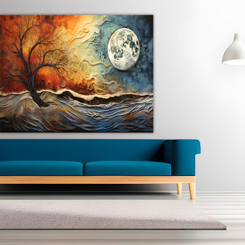 The Four Elements Wall Art Colorful Abstract Art Fire Water - Etsy