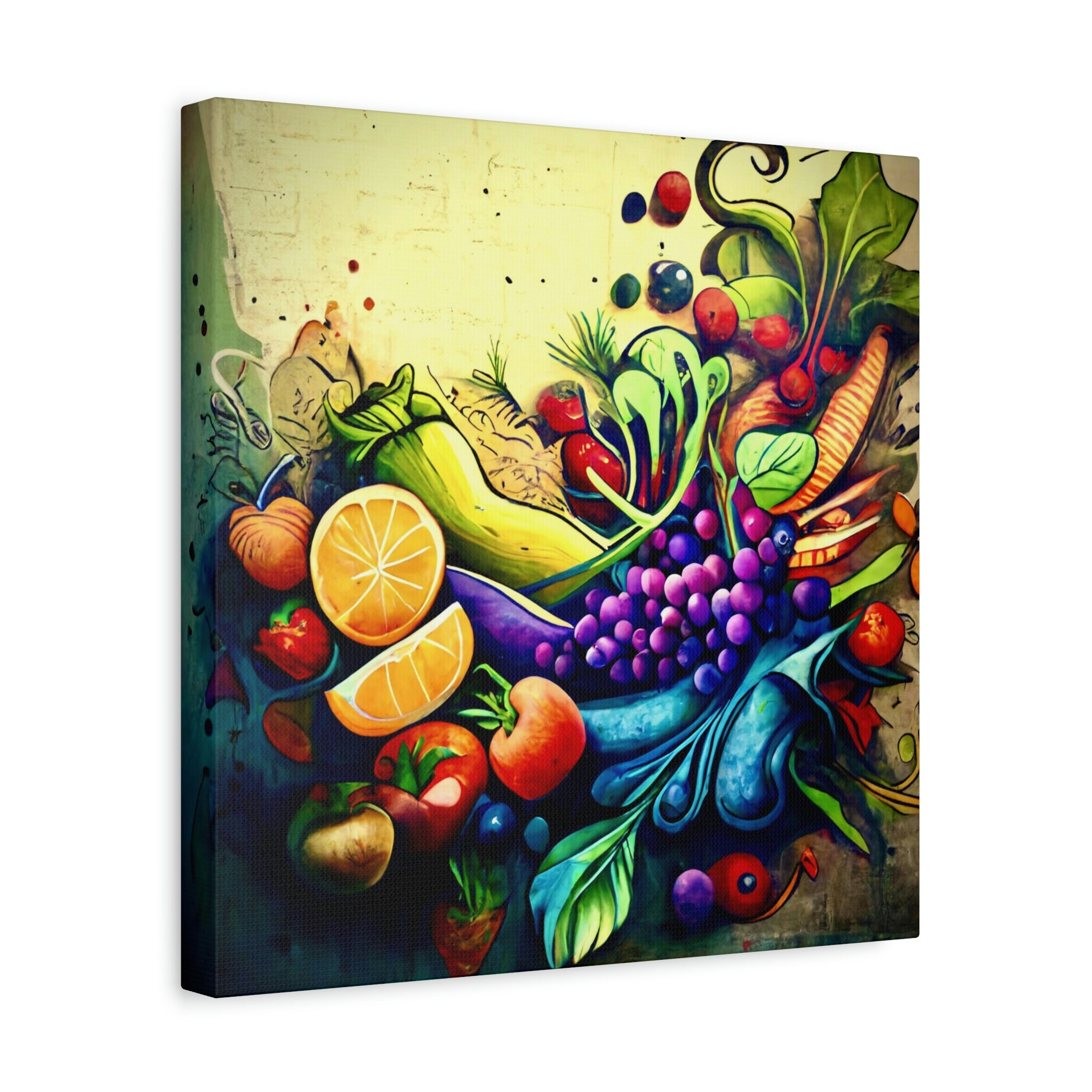Fruits & Vegetables II Canvas Wall Art Print | Graffiti Art | Kitchen ...