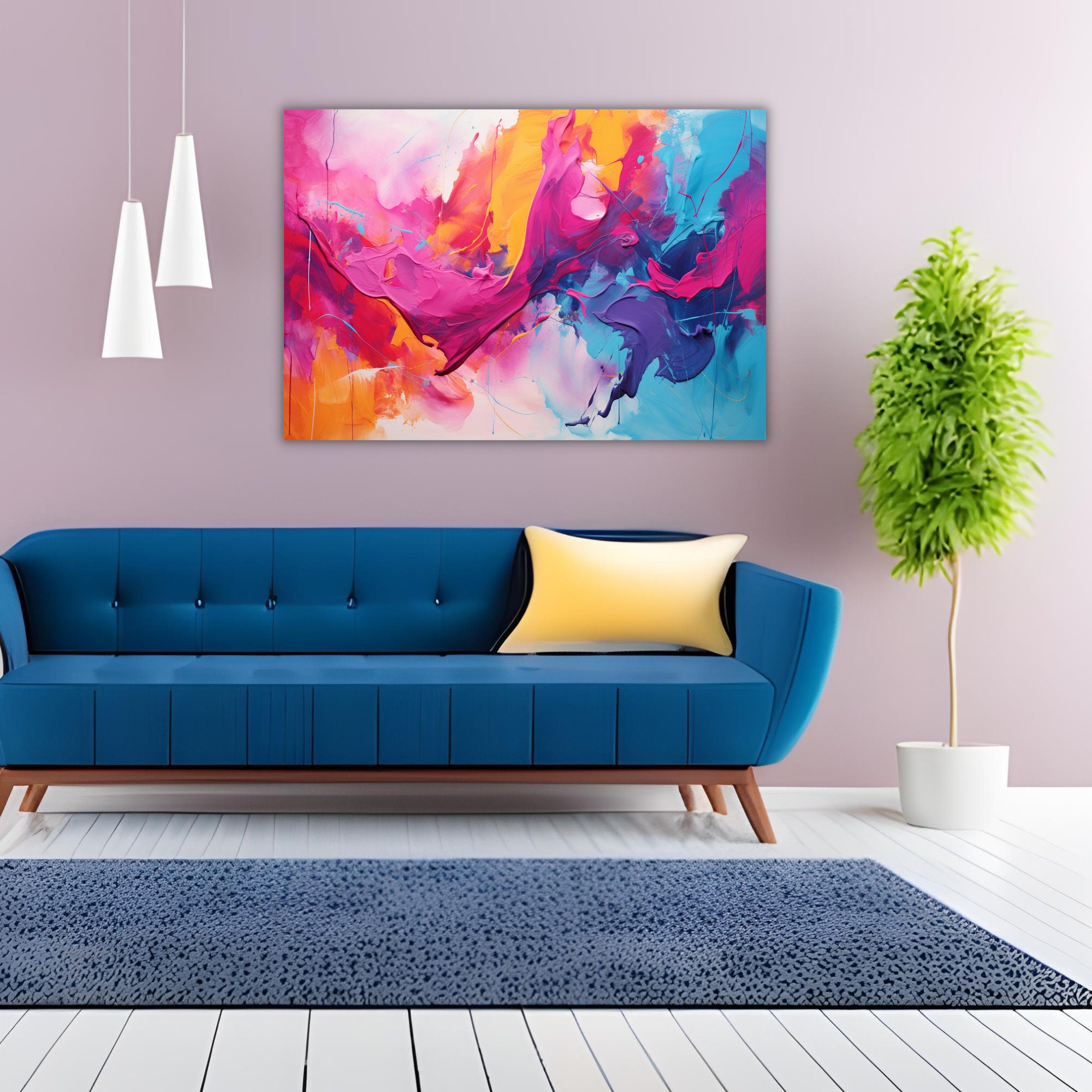 Paint Splash Mix Abstract Wall Art Colorful Unique Canvas - Etsy