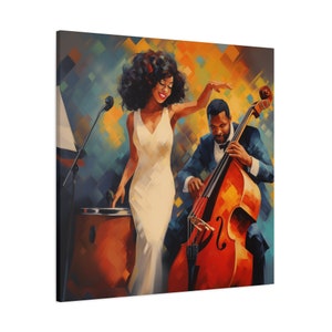 Jazz Art Black African American Music Wall Art Abstract Home Decor Gift ...
