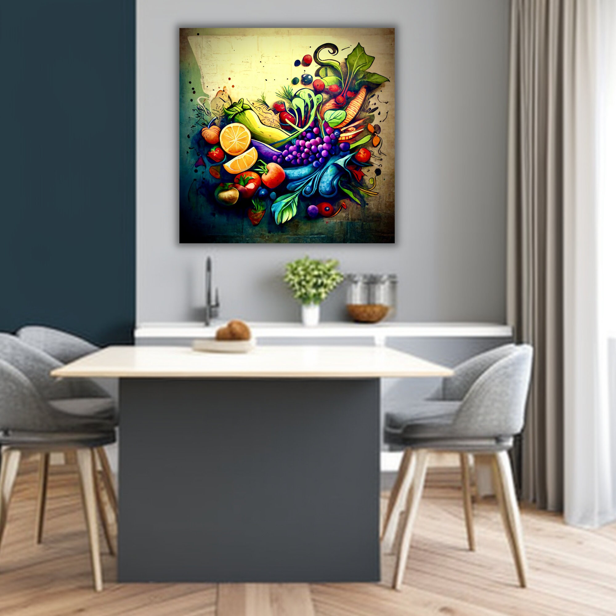 Fruits & Vegetables II Canvas Wall Art Print | Graffiti Art | Kitchen ...