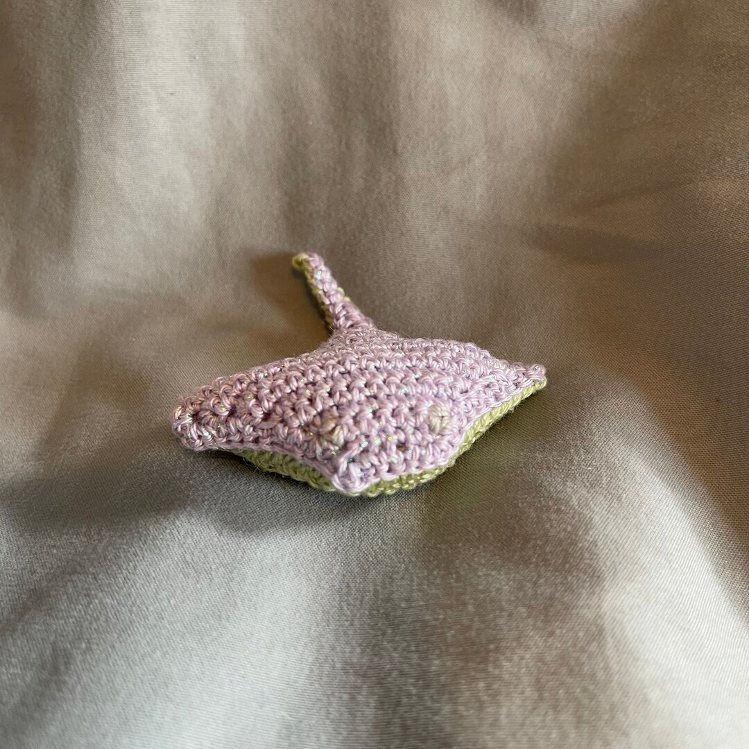 Tiny Stuffed Stingray Plush Toy Lavender Sparkle/green - Etsy
