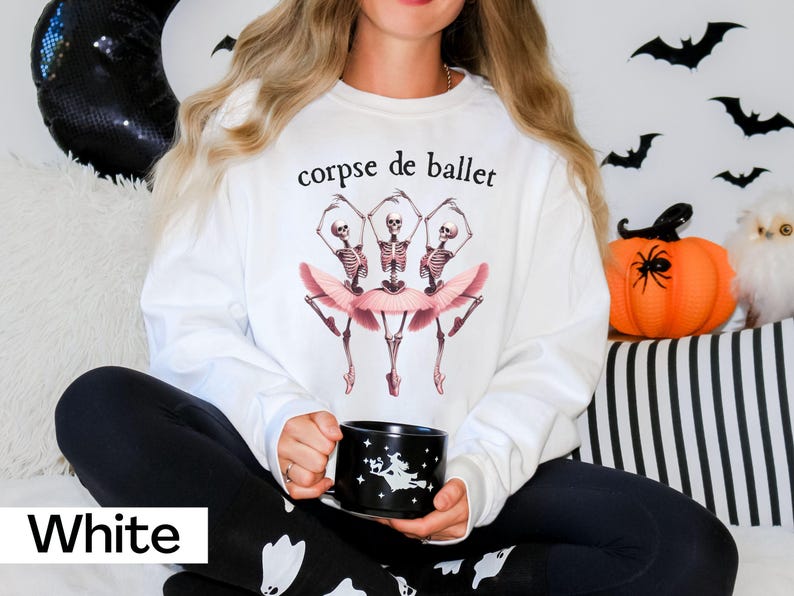 Corpse De Ballet Halloween Sweatshirt, Dance Teacher Crewneck, Ballet ...