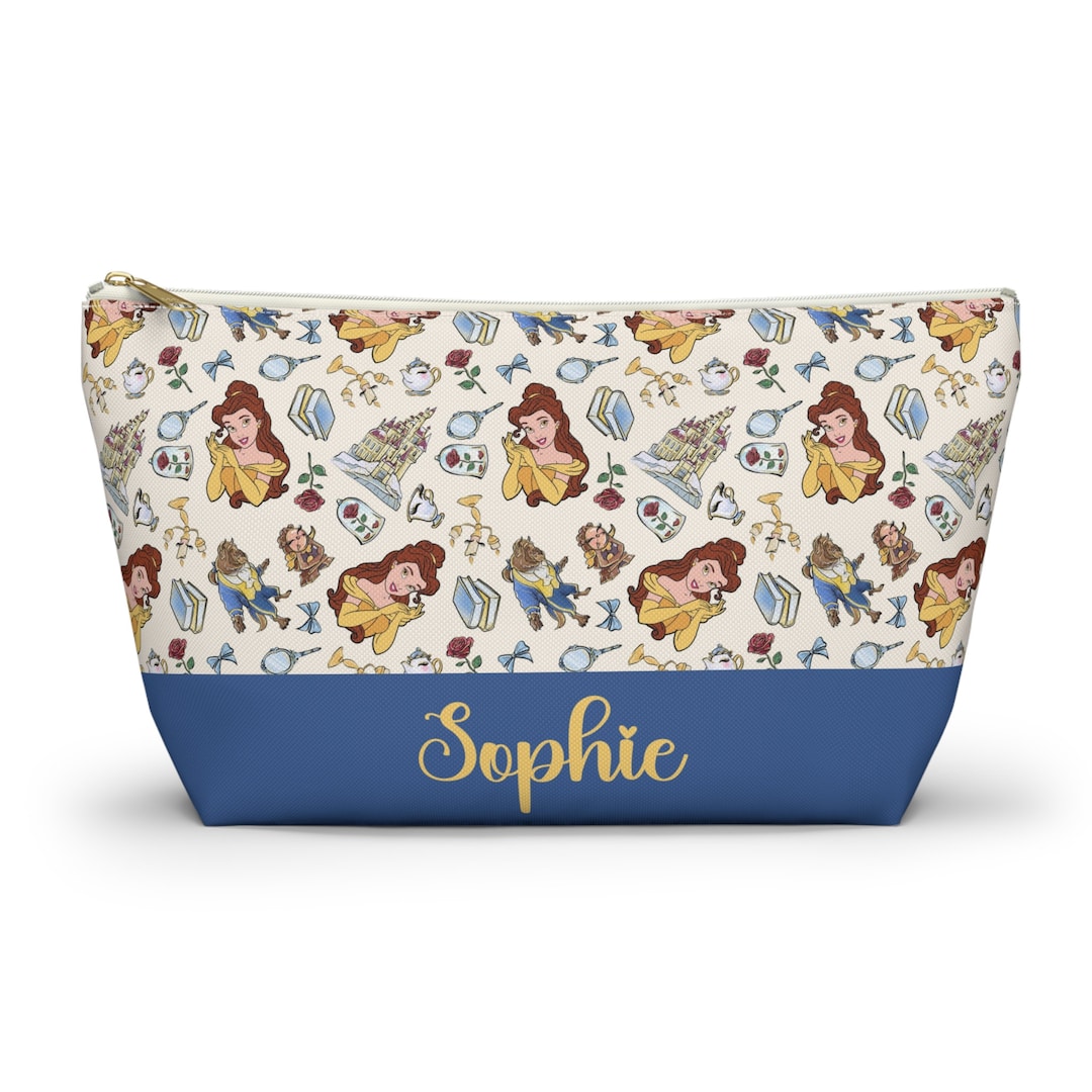 Custom Princess Belle Makeup Bag, Disney Cosmetic Bag, Personalized ...