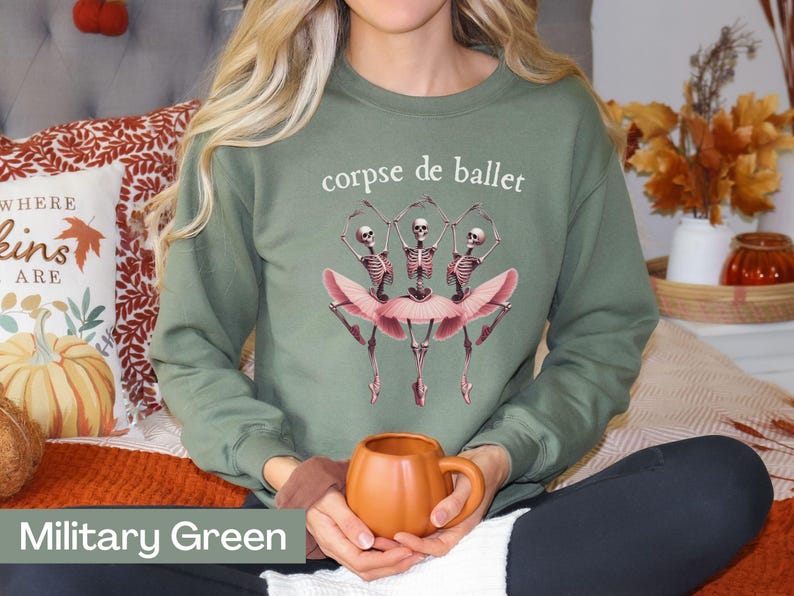 Corpse De Ballet Halloween Sweatshirt, Dance Teacher Crewneck, Ballet ...