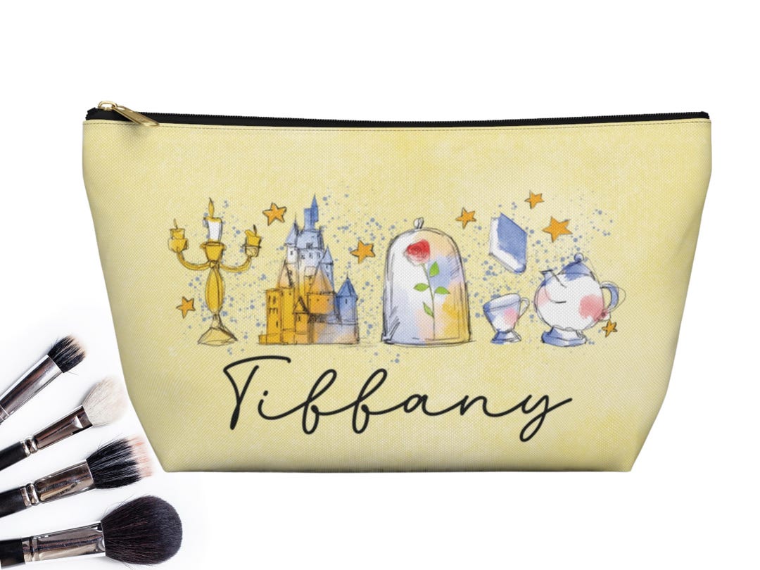 Custom Princess Belle Makeup Bag, Disney Cosmetic Bag, Personalized ...