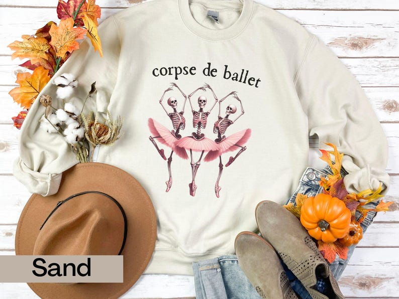 Corpse De Ballet Halloween Sweatshirt, Dance Teacher Crewneck, Ballet ...