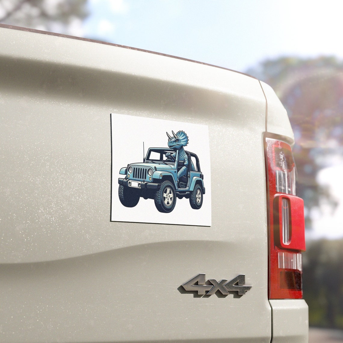 Blue Triceratops Driving a Jeep Car Magnets - Etsy