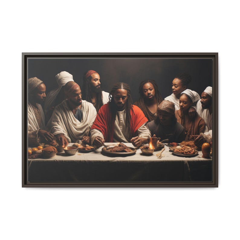 The Last Supper Canvas | African American Art Print | Black Jesus Wall ...