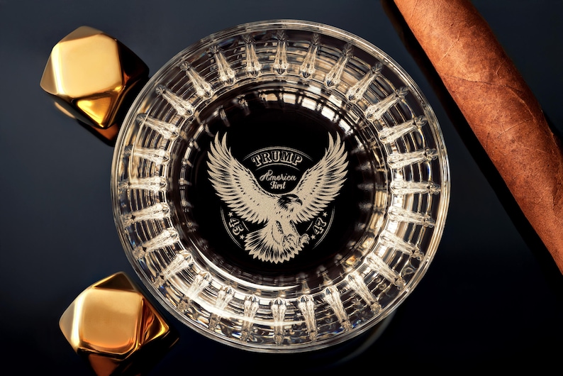 Custom Engraved Crystal Whiskey Glass, Trump Themes for GOP Fans, Great ...