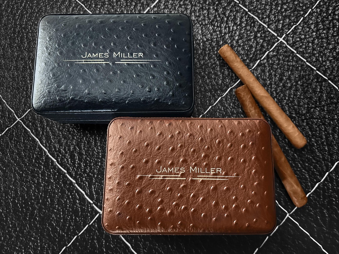 Custom Travel Cigar Humidor Set Gift - Etsy