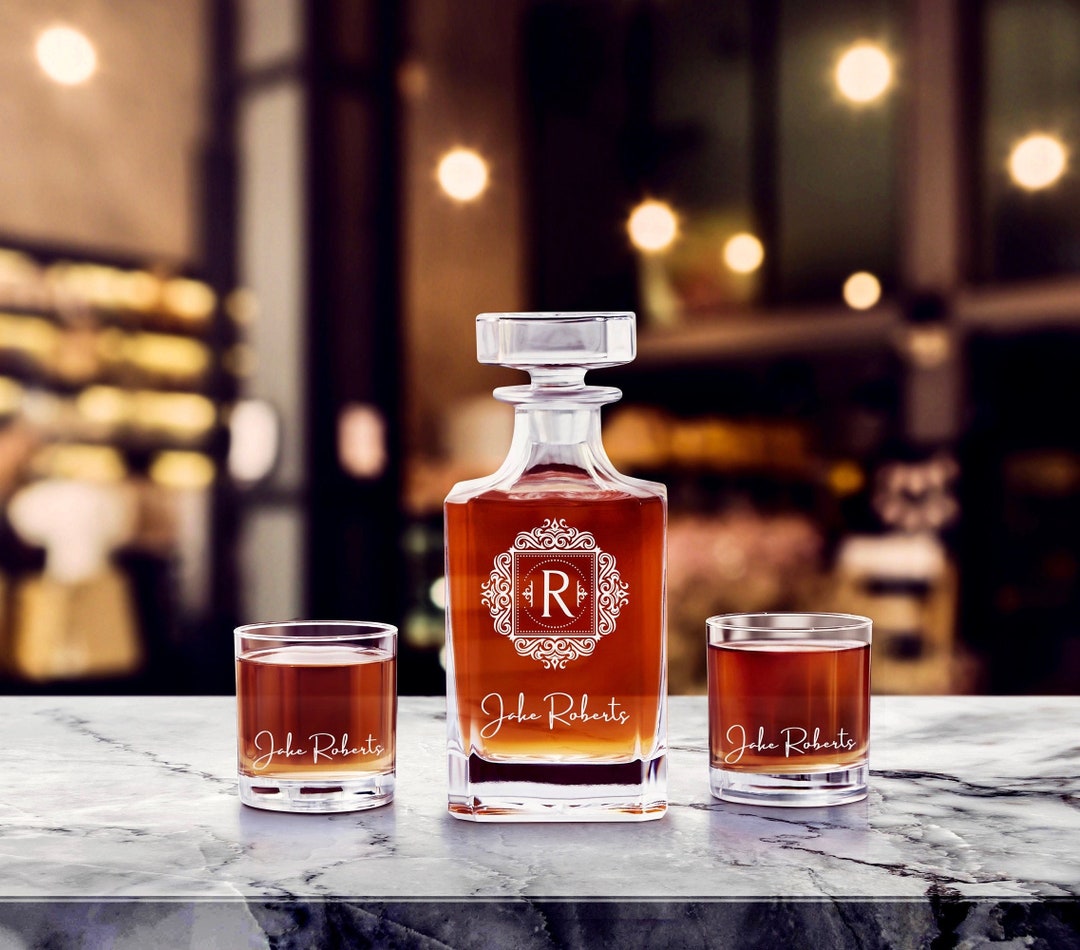 Custom Whiskey Decanter Set With Premium Engraving Quality - Etsy