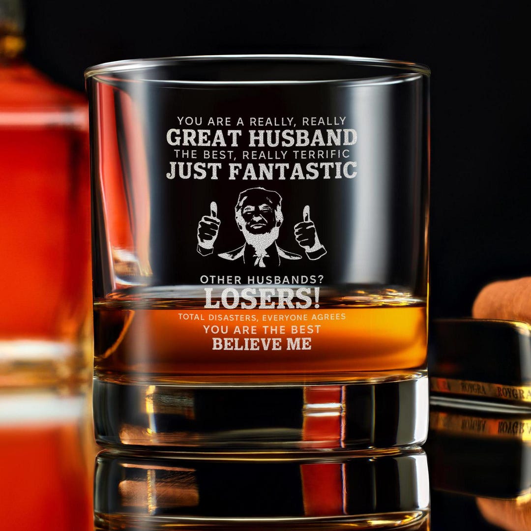 Custom Whiskey Rock Glass, Trump President, Republican Gifts, Trump ...