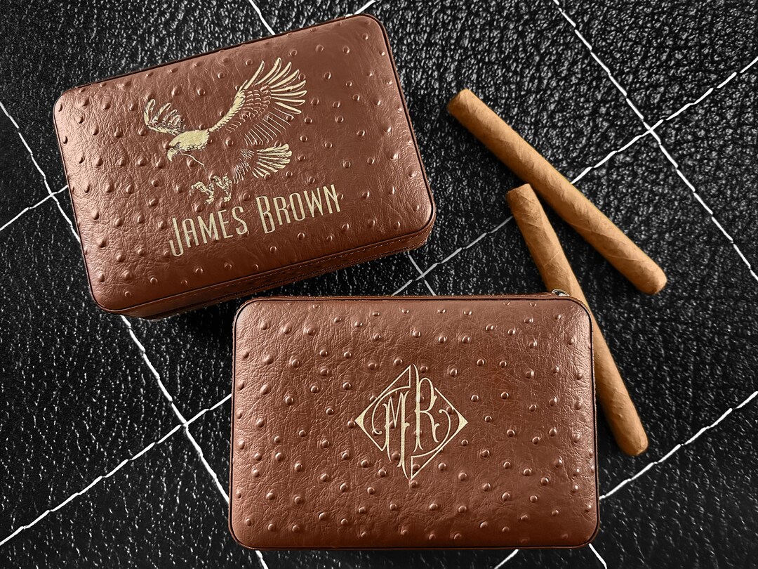 Personalized Travel Cigar Humidor Set Gift - Etsy