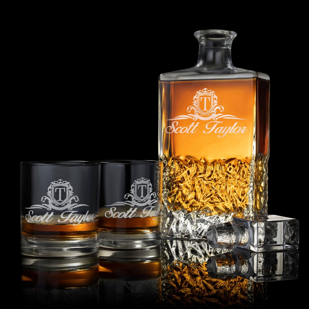 Personalized Whiskey Decanter Set With Premium Engraving Quality, Great ...