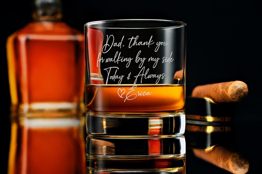 Personalized Handwriting Whiskey Glass - Unique Gift for Men, 11 Oz ...